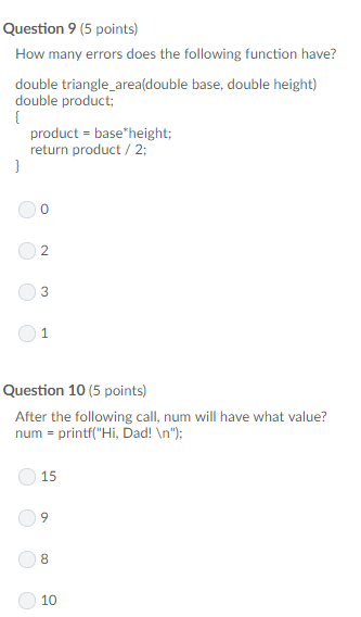 Solved Question 9 (5 points) How many errors does the | Chegg.com