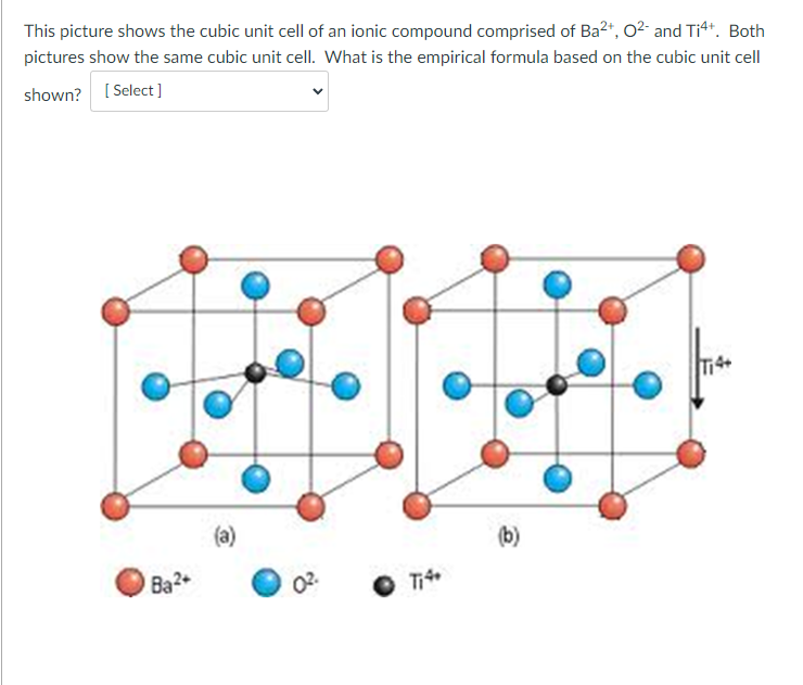Solved This picture shows the cubic unit cell of an ionic | Chegg.com