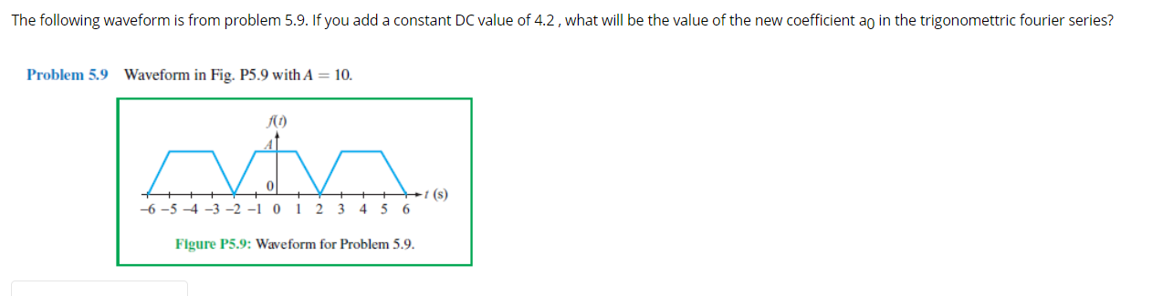 Solved The following waveform is from problem 5.9. If you | Chegg.com