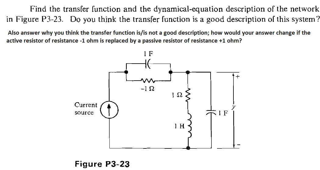 Solved Find the transfer function and the dynamical-equation | Chegg.com