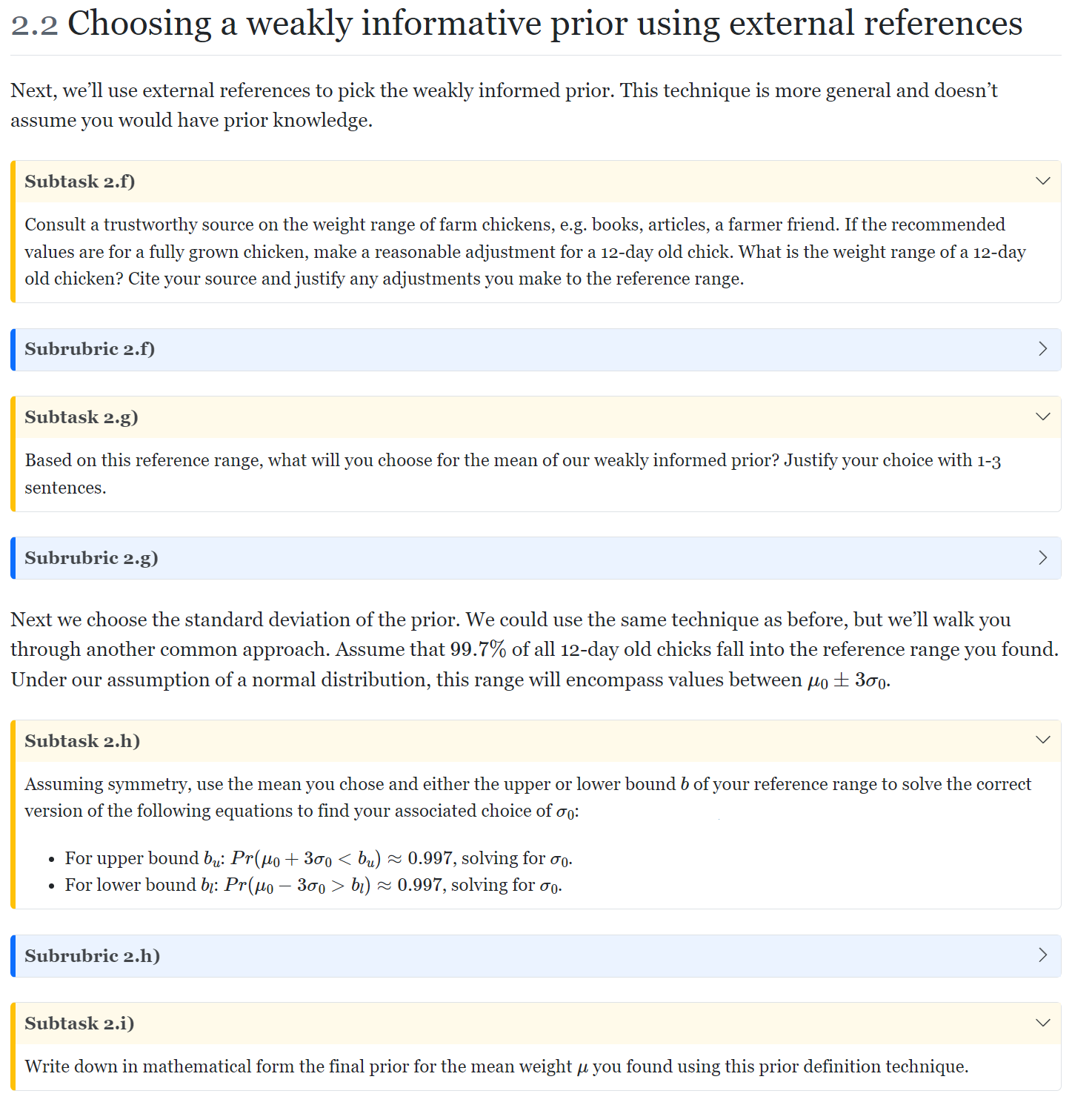 Solved 2.1 Choosing a weakly informative prior by intuition | Chegg.com