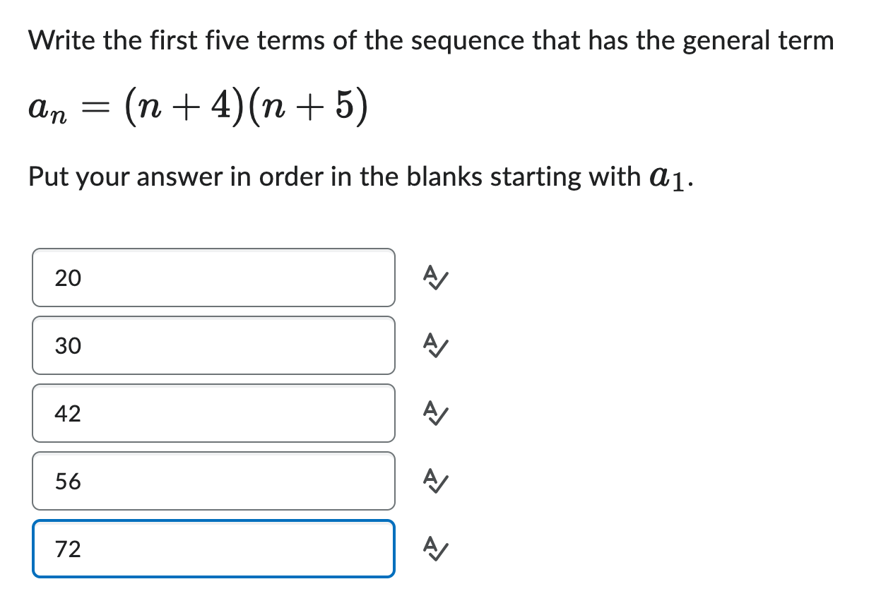 Solved Write the first five terms of the sequence that has | Chegg.com