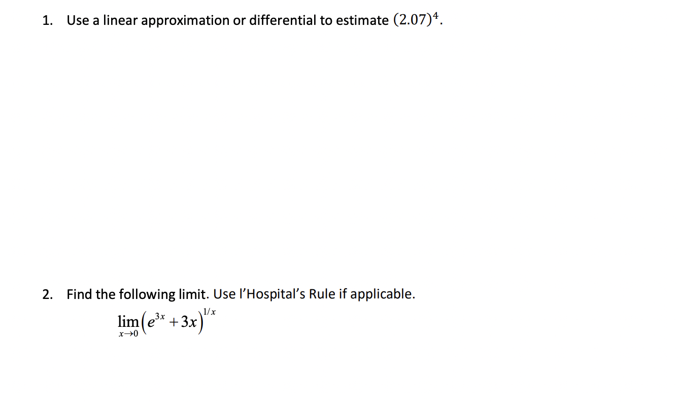 Solved 1. Use a linear approximation or differential to | Chegg.com
