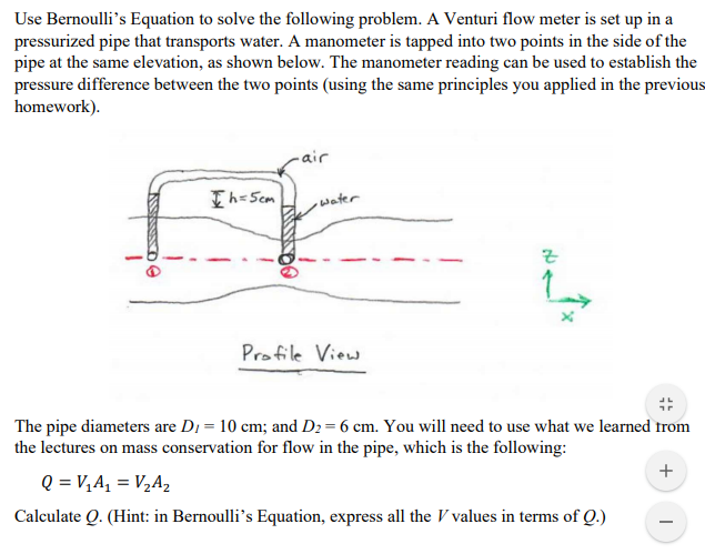 Solved Use Bernoulli's Equation to solve the following | Chegg.com