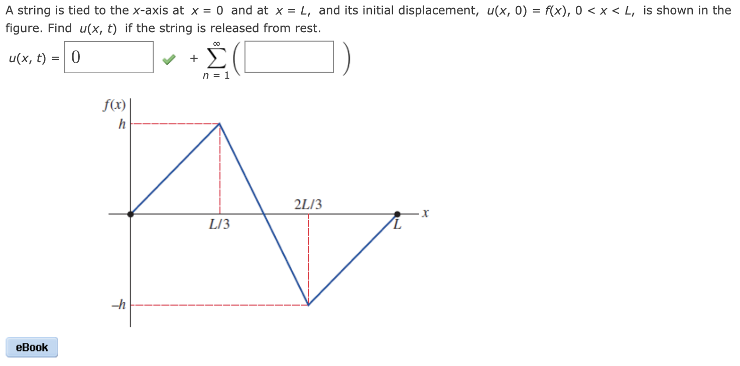 Solved A string is tied to the x-axis at x=0 and at x=L, and | Chegg.com Solved A string is tied to the x-axis at x=0 and at x=L, and | Chegg.com