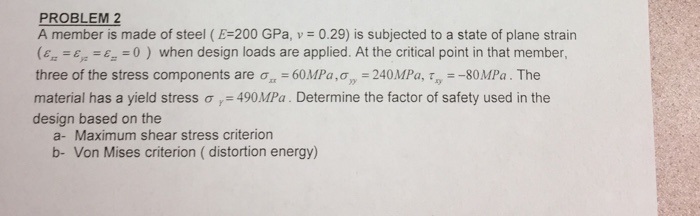 Solved PROBLEM 2 A member is made of steel ( E 200 GPa, v | Chegg.com