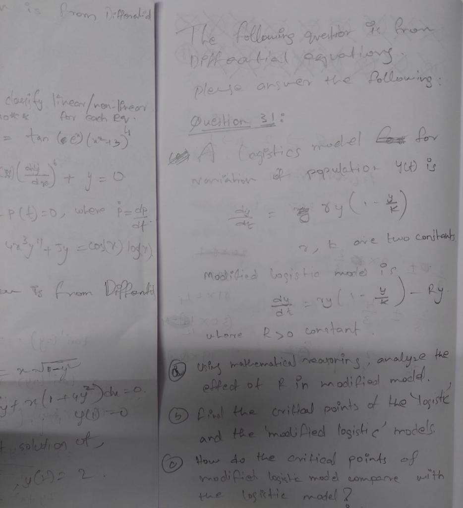 Solved from Differeted The follonung weilion de fron. Deft | Chegg.com