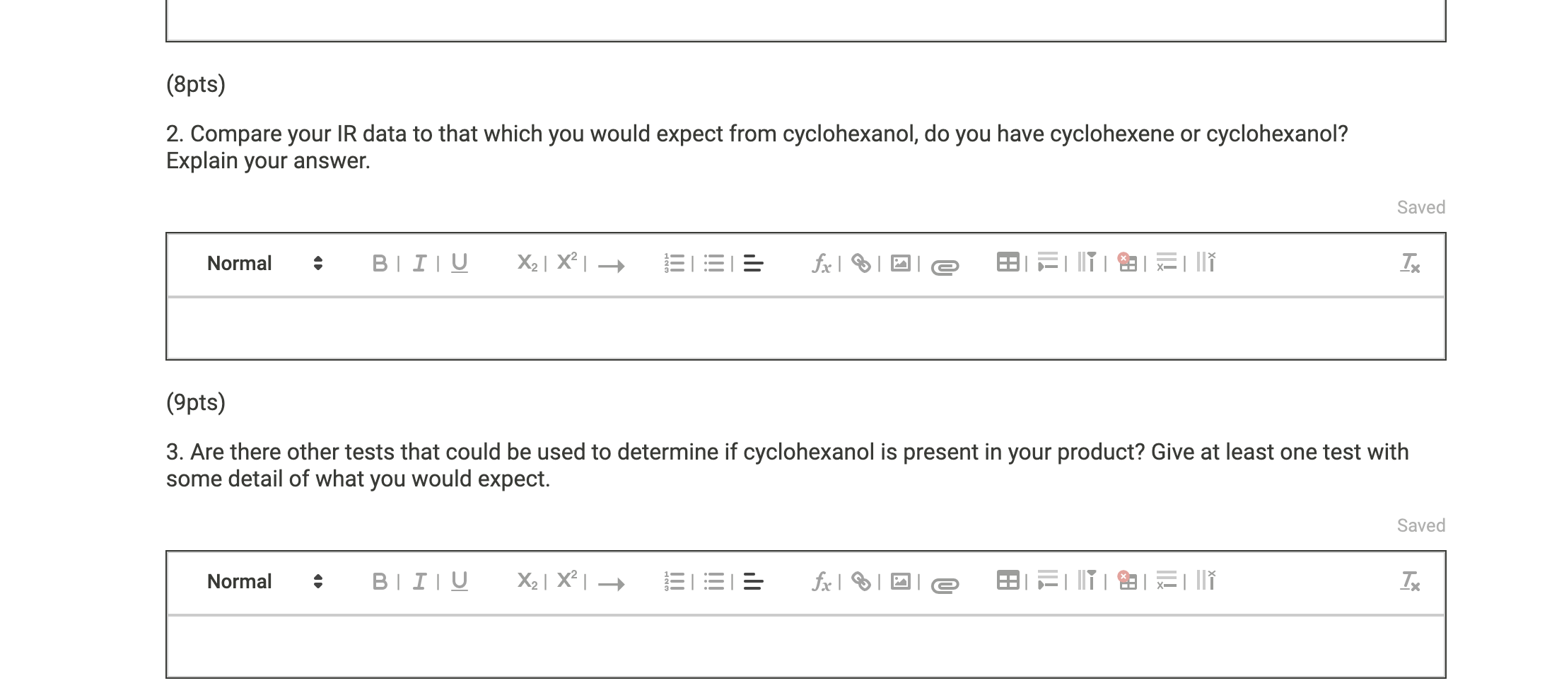 (28pts) Data (2pts) Amount of reactant used in grams | Chegg.com
