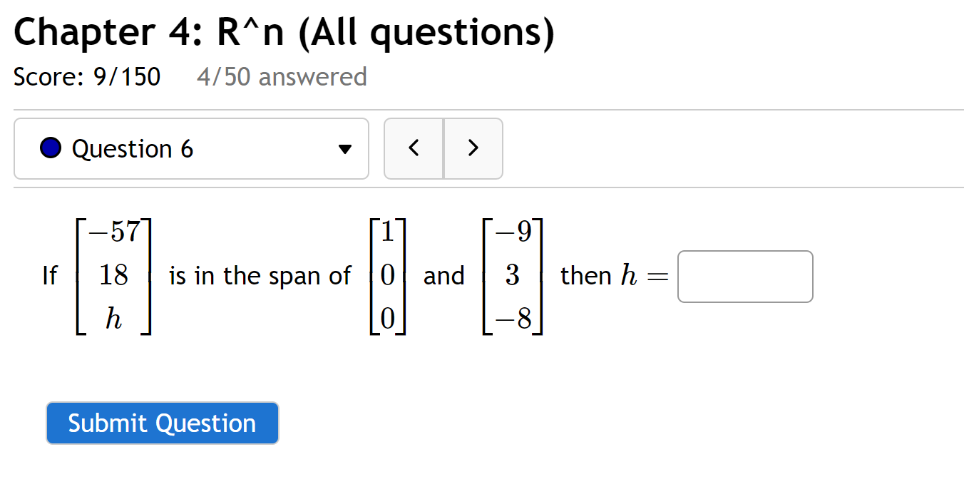 Solved Chapter 4: R∧n (All questions) Score: 9/150 4/50 | Chegg.com
