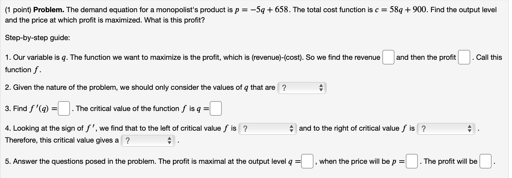 Solved (1 point) Problem. Find two positive numbers whose | Chegg.com