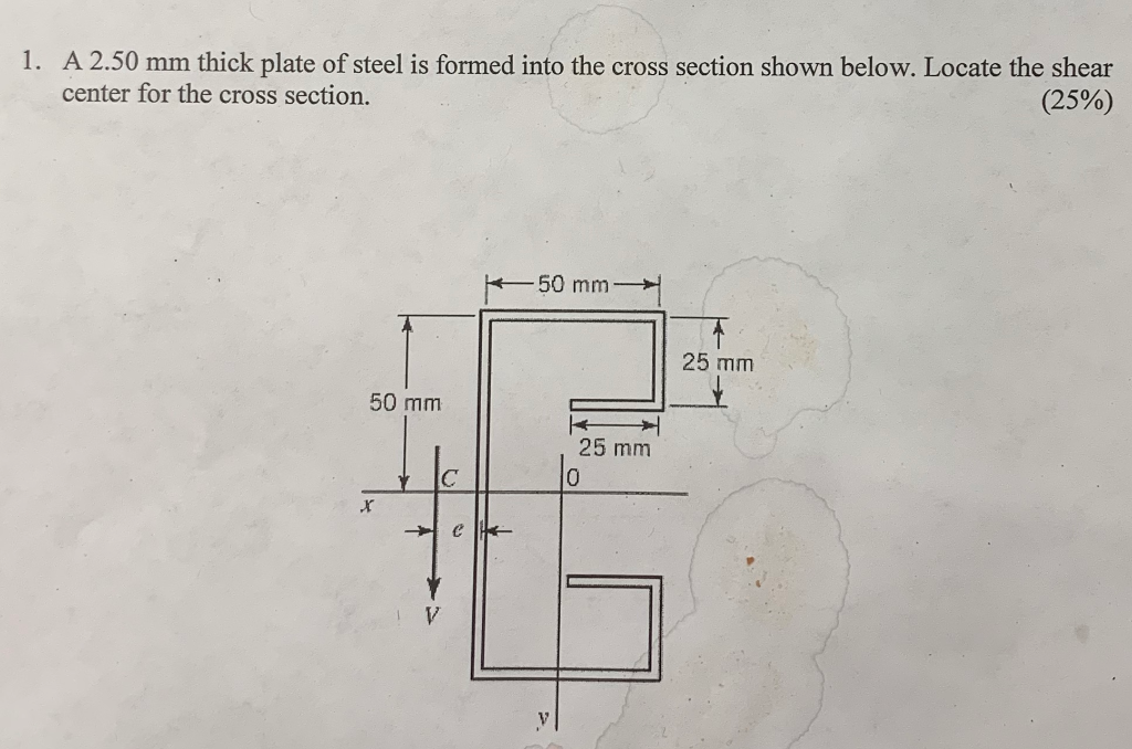 Solved A 2.50 mm thick plate of steel is formed into the | Chegg.com