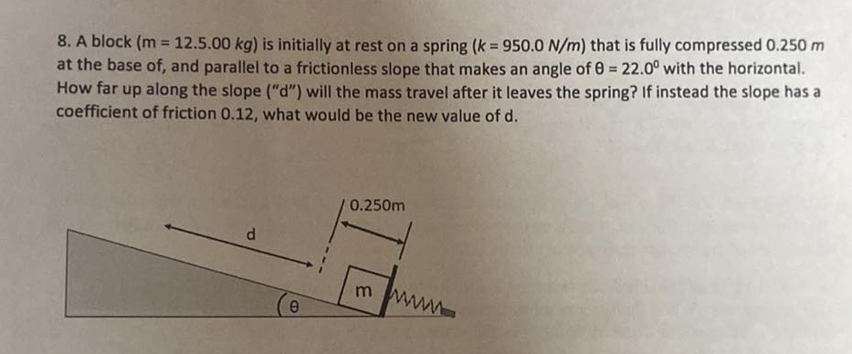 Solved A block (m=12.5.00kg) ﻿is initially at rest on a | Chegg.com
