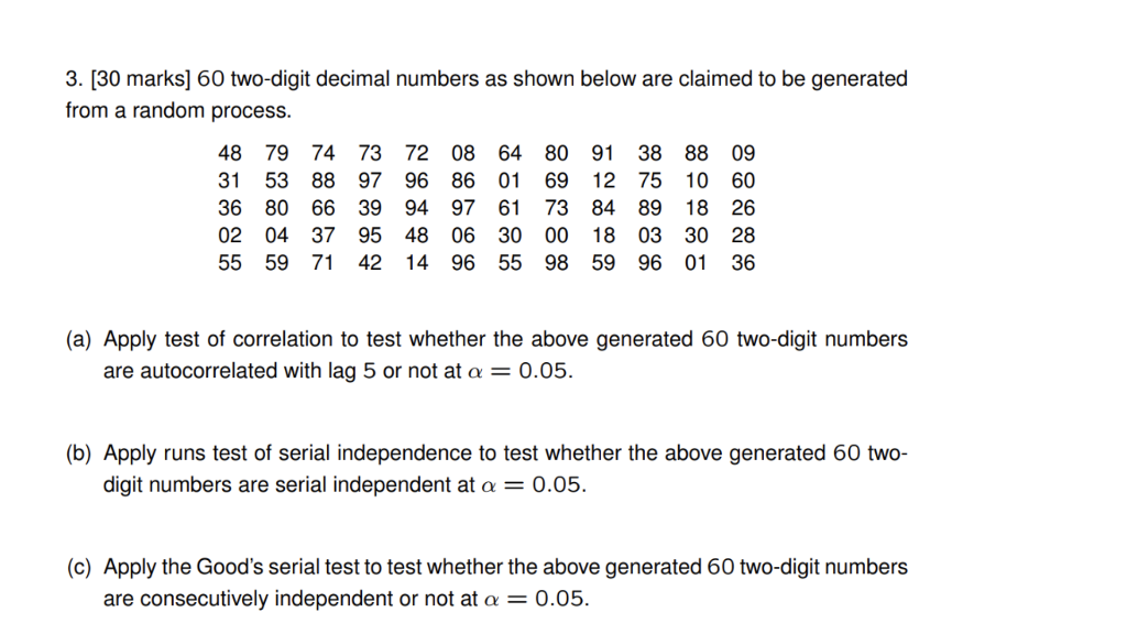 3. [30 marks] 60 two-digit decimal numbers as shown | Chegg.com