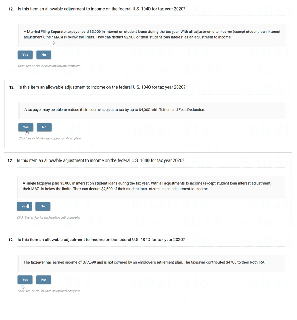 Solved Is this item an allowable adjustment to income on the | Chegg.com