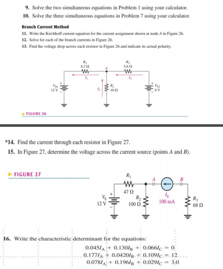 Solved Problems Simultaneous Equations in Circuit Analysis | Chegg.com