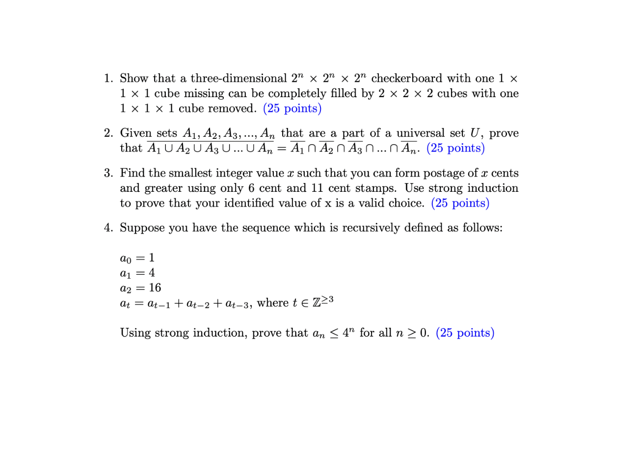 1. Show that a three-dimensional 2n×2n×2n | Chegg.com