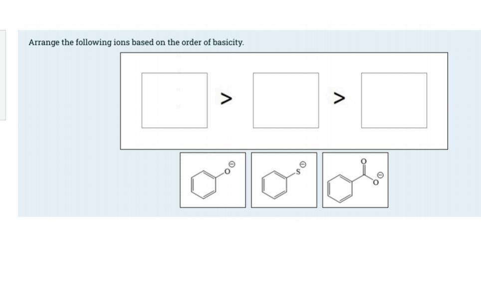 Solved Arrange the following ions based on the order of | Chegg.com