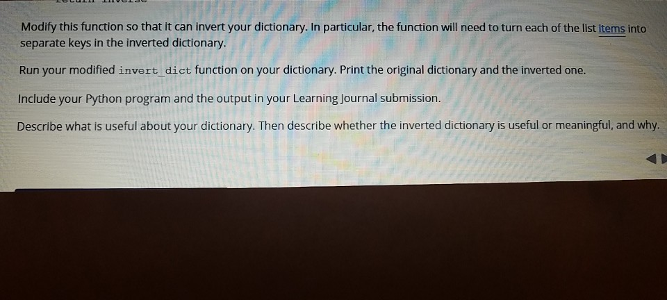 Solved Create a Python dictionary where the value is a list. | Chegg.com