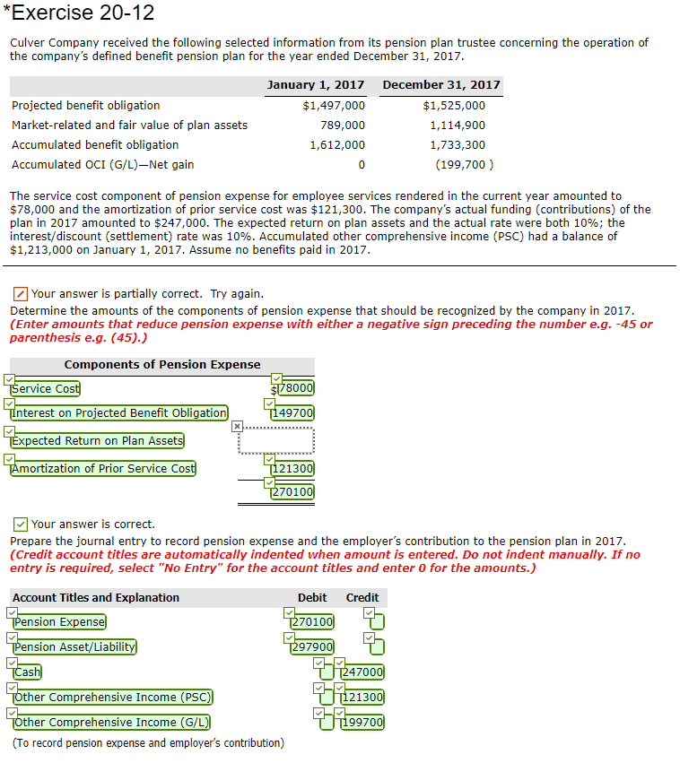 Solved Exercise 20-12 Culver Company received the following | Chegg.com