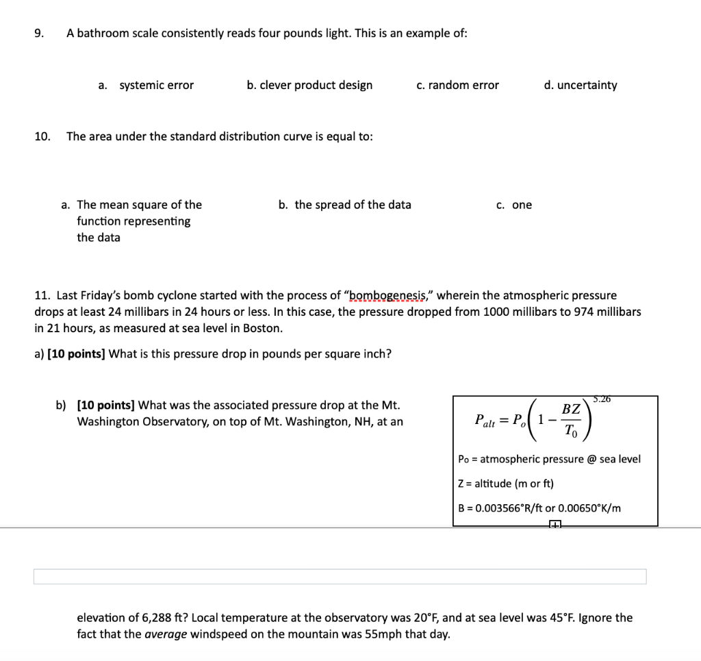 Solved 9. A bathroom scale consistently reads four pounds | Chegg.com