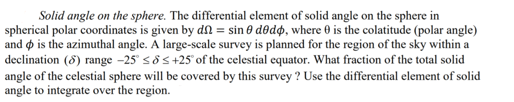 Solved Solid angle on the sphere. The differential element | Chegg.com