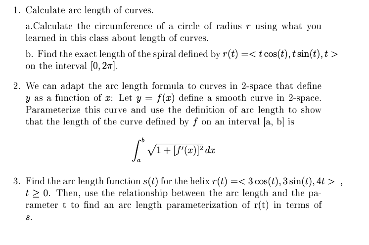 Solved Calculate arc length of ﻿curves.a.Calculate the | Chegg.com
