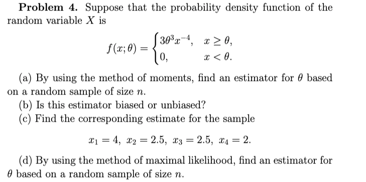 Solved Problem 4. Suppose that the probability density | Chegg.com