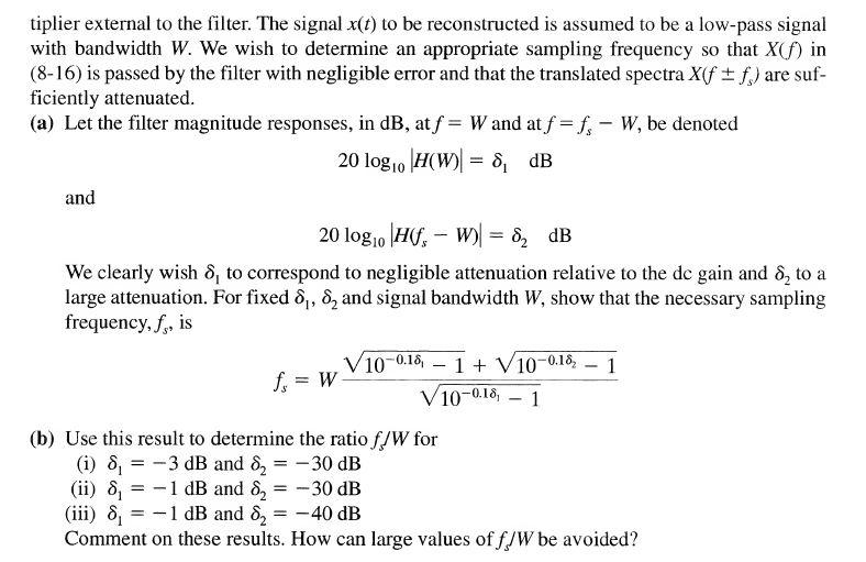An RC low-pass filter having transfer function 1 H(S) | Chegg.com