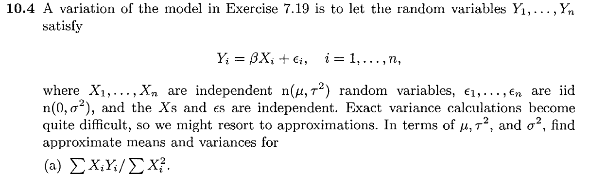 Solved 0.4 A variation of the model in Exercise 7.19 is to | Chegg.com