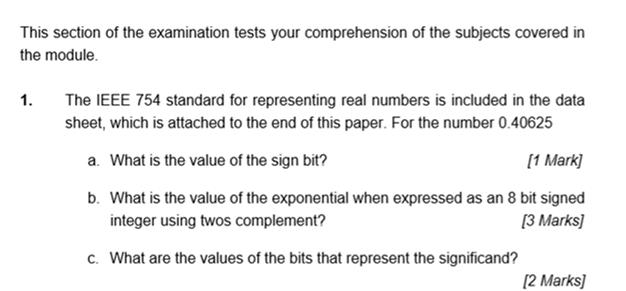 Solved This section of the examination tests your | Chegg.com