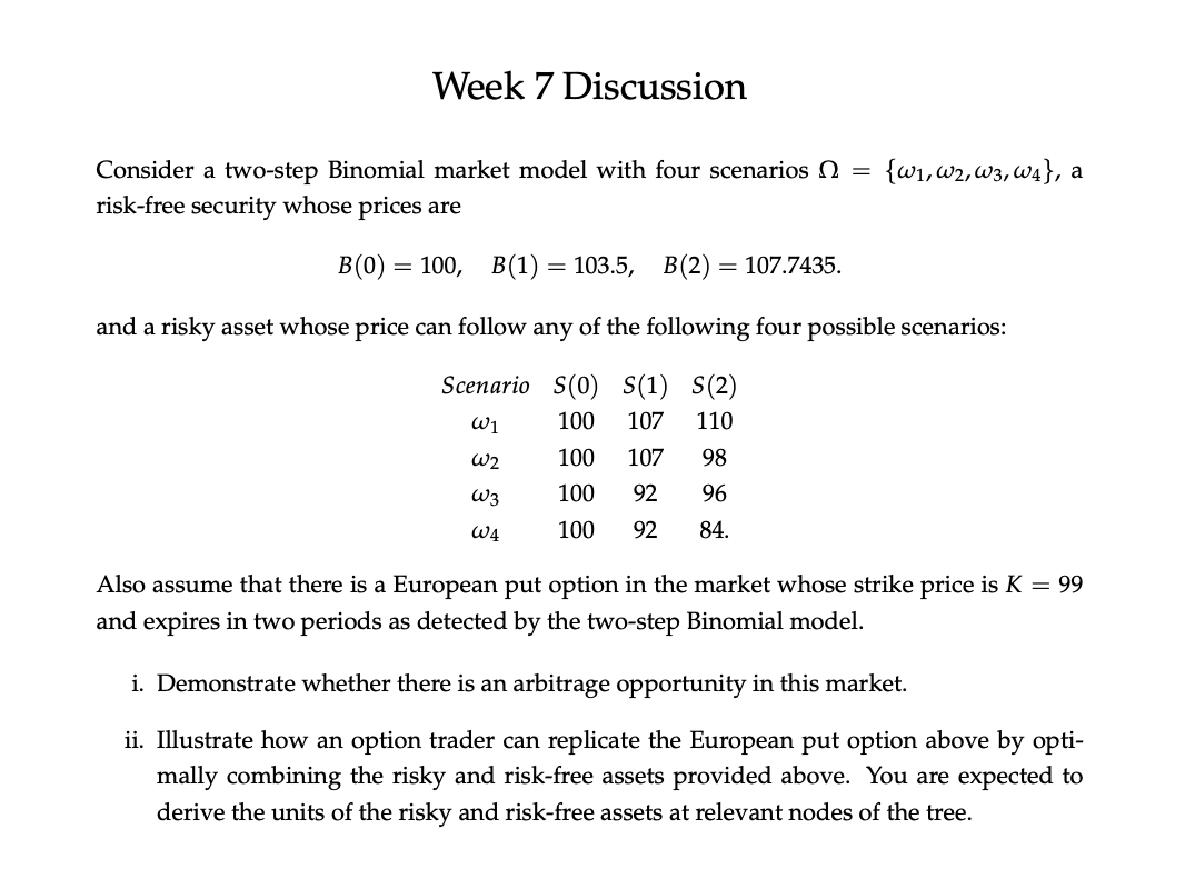 Solved Consider a two-step Binomial market model with four | Chegg.com