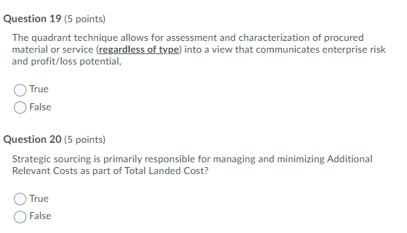 Solved Question 19 (5 points) The quadrant technique allows | Chegg.com