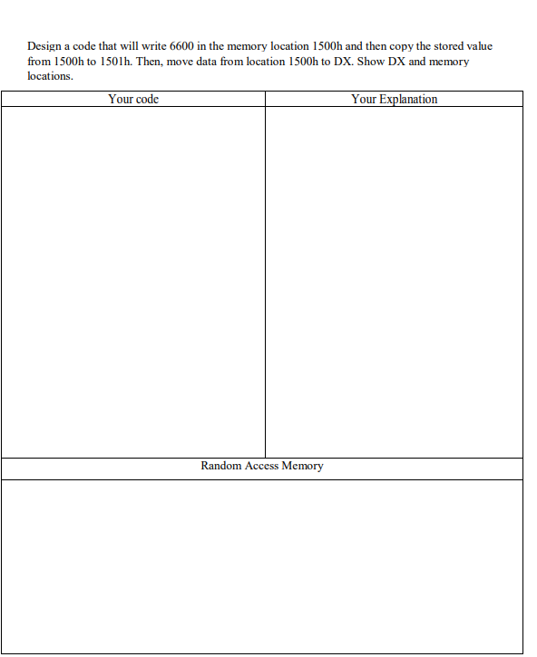 Excersie#1 Design an assembly program that will solve | Chegg.com