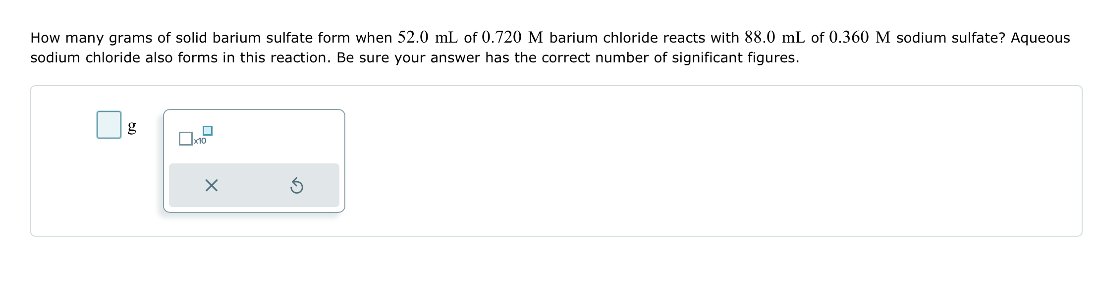 Solved How many grams of solid barium sulfate form when | Chegg.com
