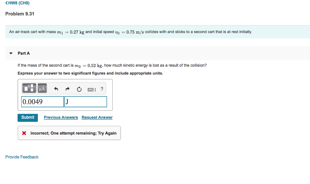 Solved Predict/Calculate Problem 9.68 Previous Answe IP The | Chegg.com