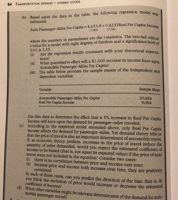 Solved 6. The following table gives real per capita income | Chegg.com