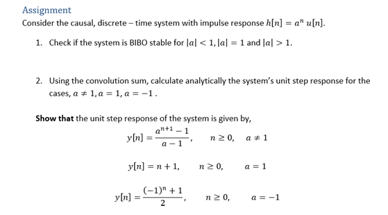 Solved AssignmentConsider the causal, discrete - ﻿time | Chegg.com