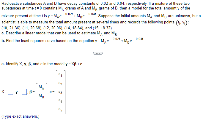 Solved Radioactive substances A and B have decay constants | Chegg.com