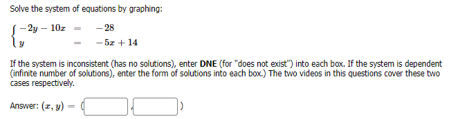 Solved Solve the system of equations by graphing: | Chegg.com