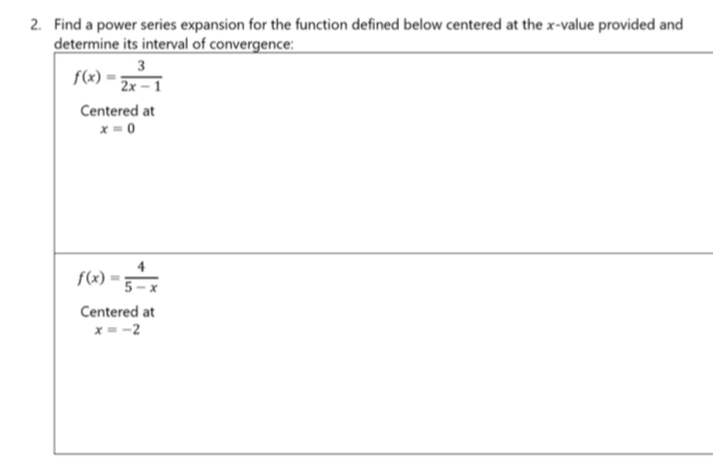 Solved Find a power series expansion for the function | Chegg.com