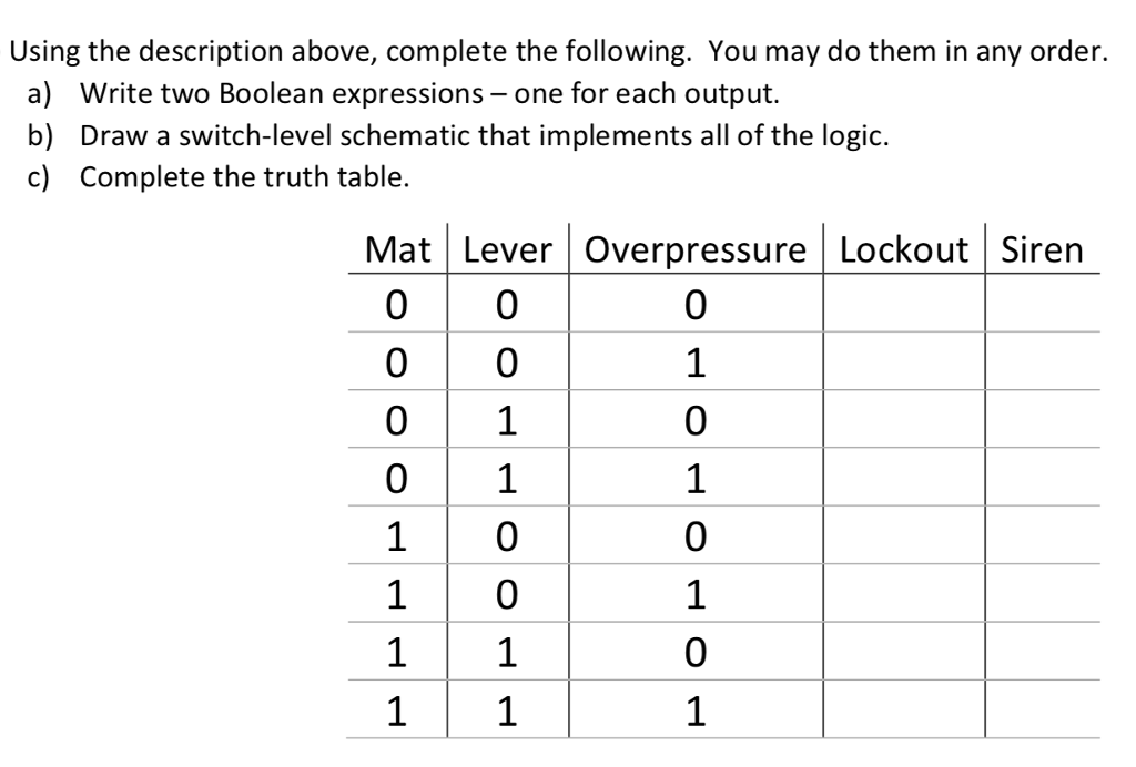 Solved A client wants you to design the logic for a device | Chegg.com