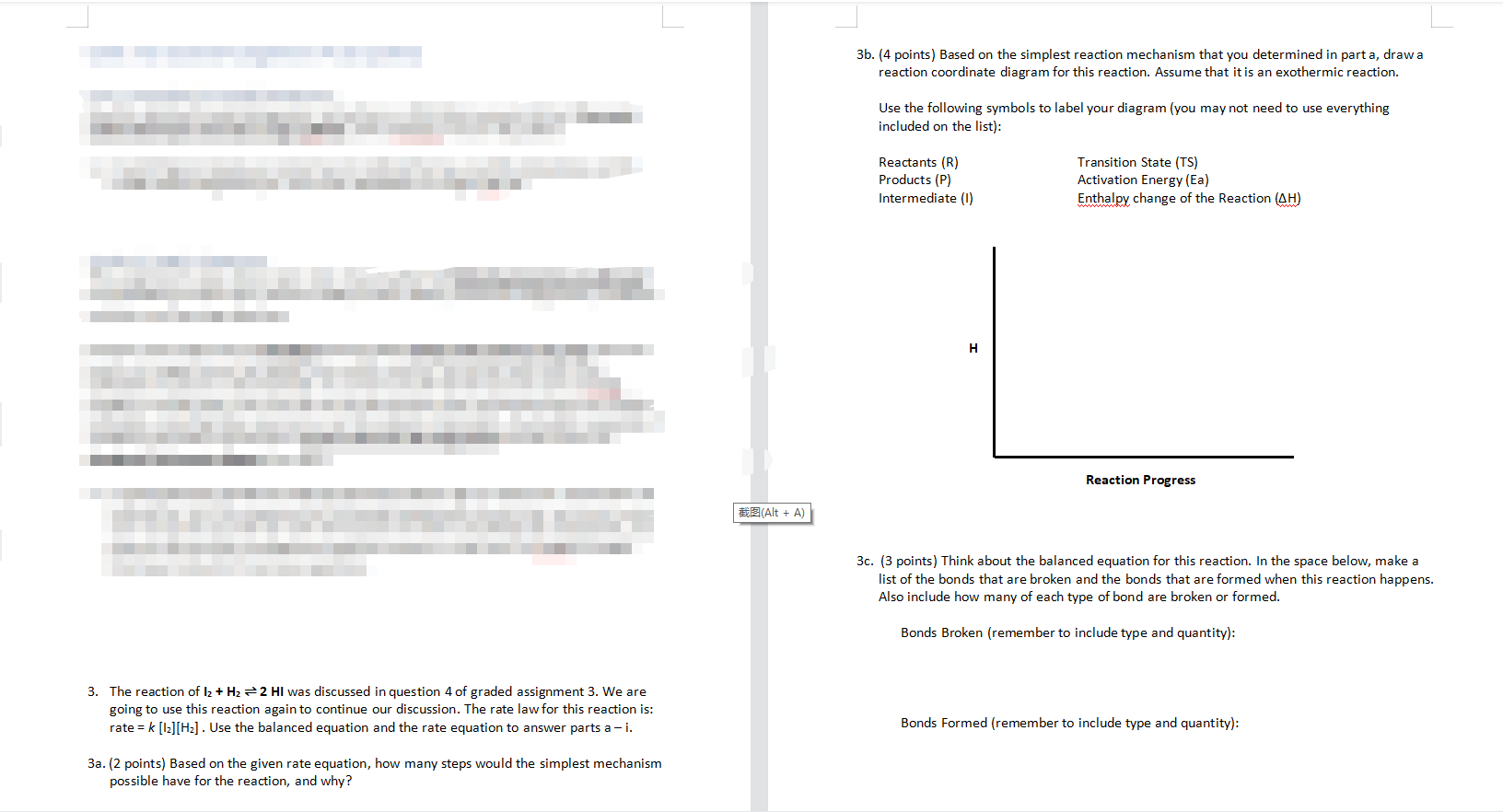 Solved 3b. (4 points) Based on the simplest reaction | Chegg.com