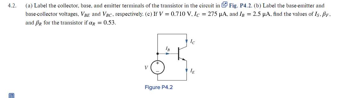 Solved 4.2. (a) Label the collector, base, and emitter | Chegg.com