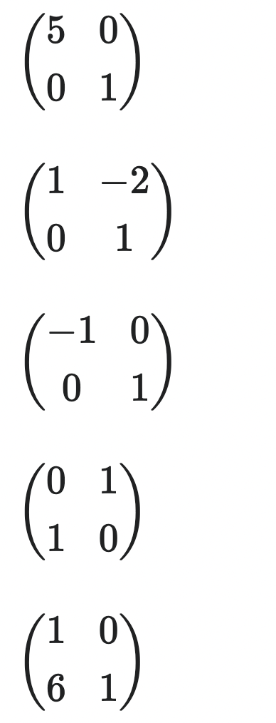 Solved Match each linear transformation with its associated | Chegg.com
