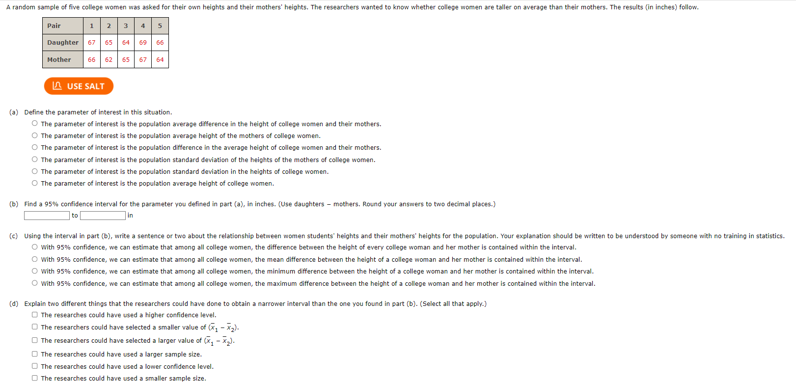 Solved \begin{tabular}{l|ccc} Row \# & Pair & Daughter | Chegg.com