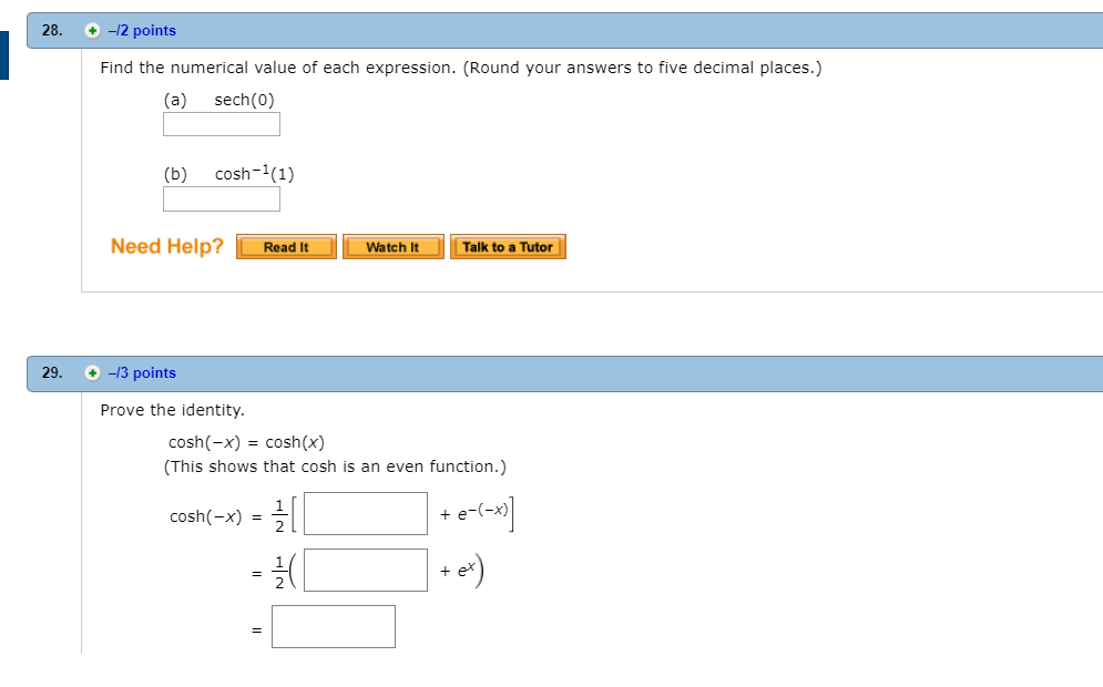 Solved 12 points 28. Find the numerical value of each | Chegg.com