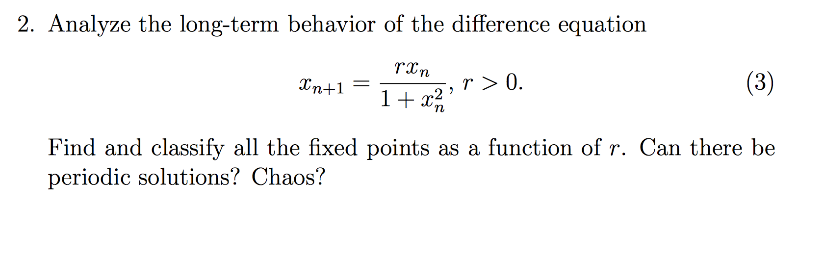 Solved 2. Analyze the long-term behavior of the difference | Chegg.com