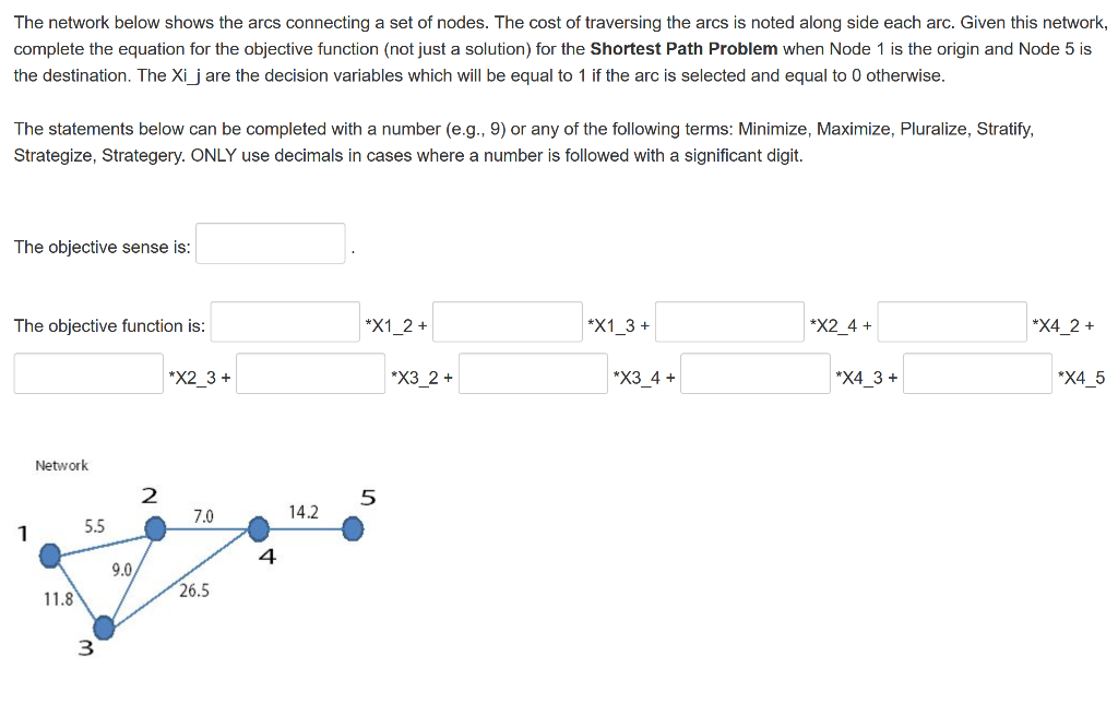 Solved The network below shows the arcs connecting a set of | Chegg.com