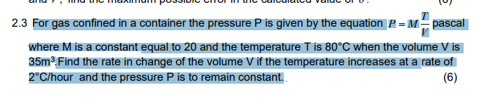 Solved For gas confined in a container the pressure P is | Chegg.com