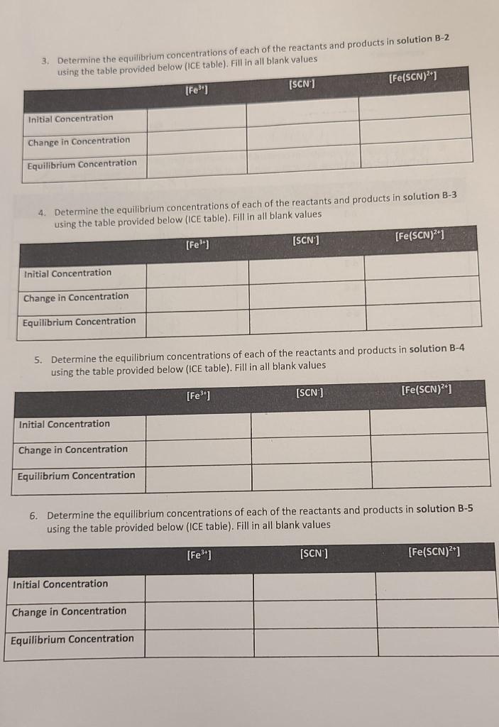 Experiment V: Equilibrium Constant Lab Report/Data | Chegg.com